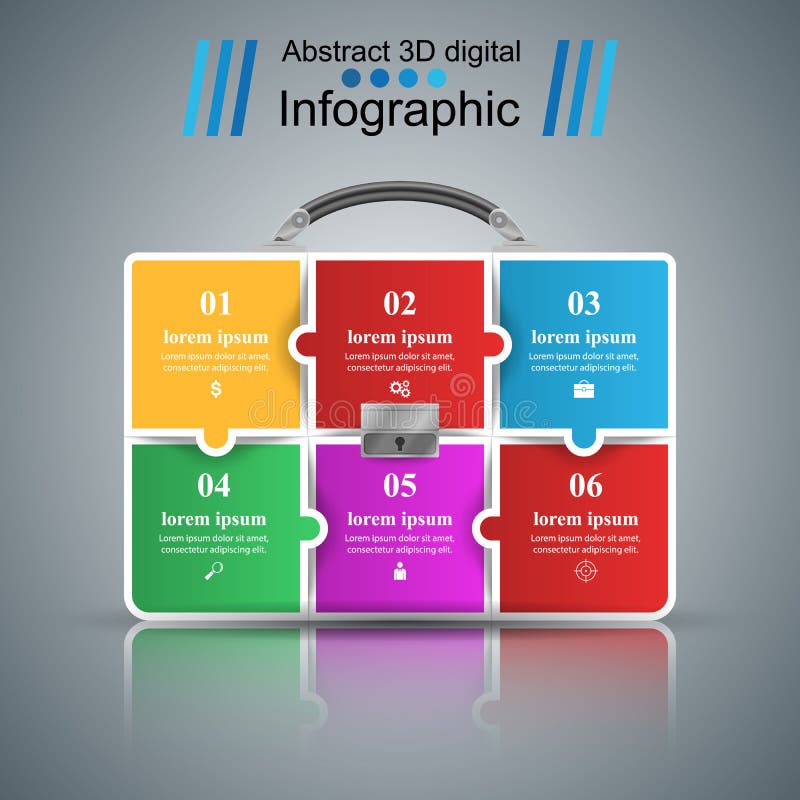 Briefcase, Office - Business Infographic. Stock Vector - Illustration ...