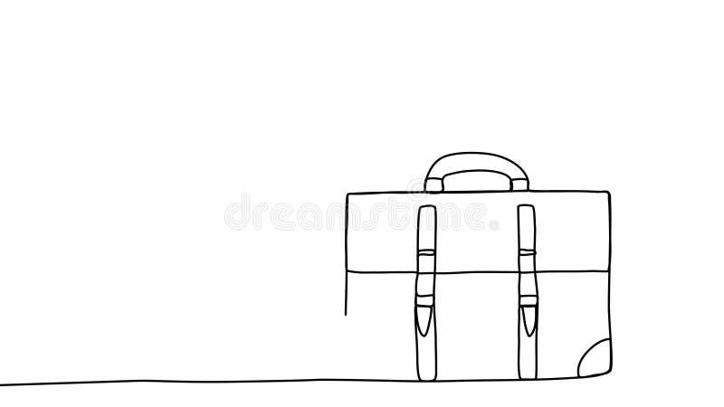 Briefcase, One Line Drawing Animation, Video Clip with Alpha Channel ...