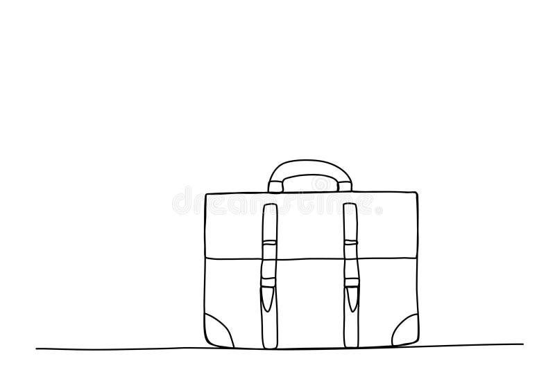 Briefcase, One Line Drawing Vector Illustration Stock Vector ...