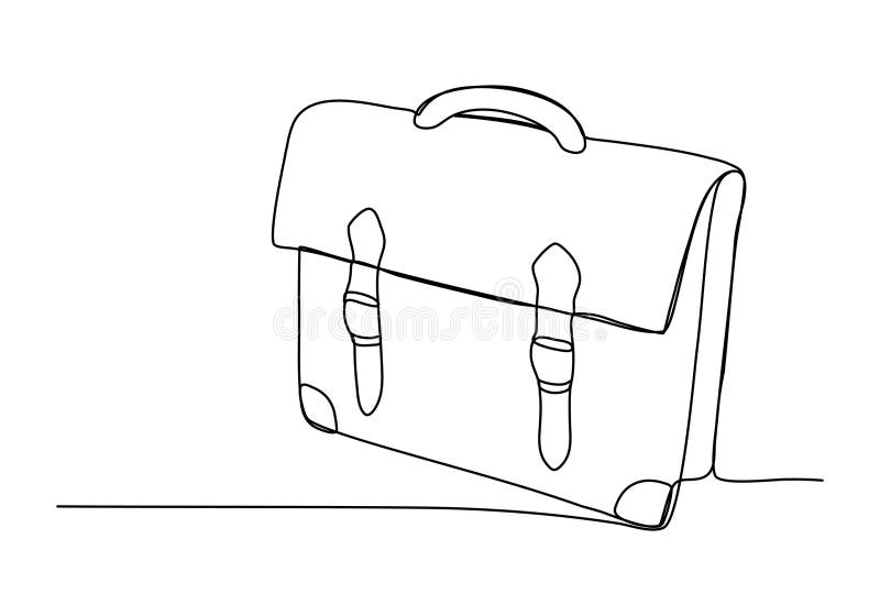Briefcase, One Line Drawing Vector Illustration Stock Vector ...