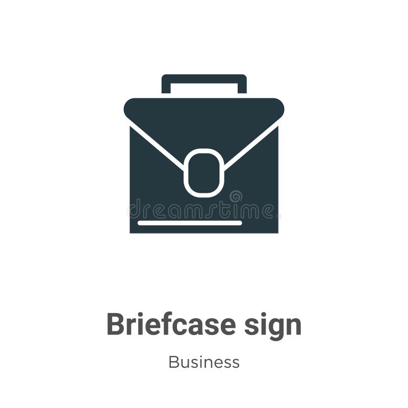 Briefcase Sign Vector Icon on White Background. Flat Vector Briefcase ...