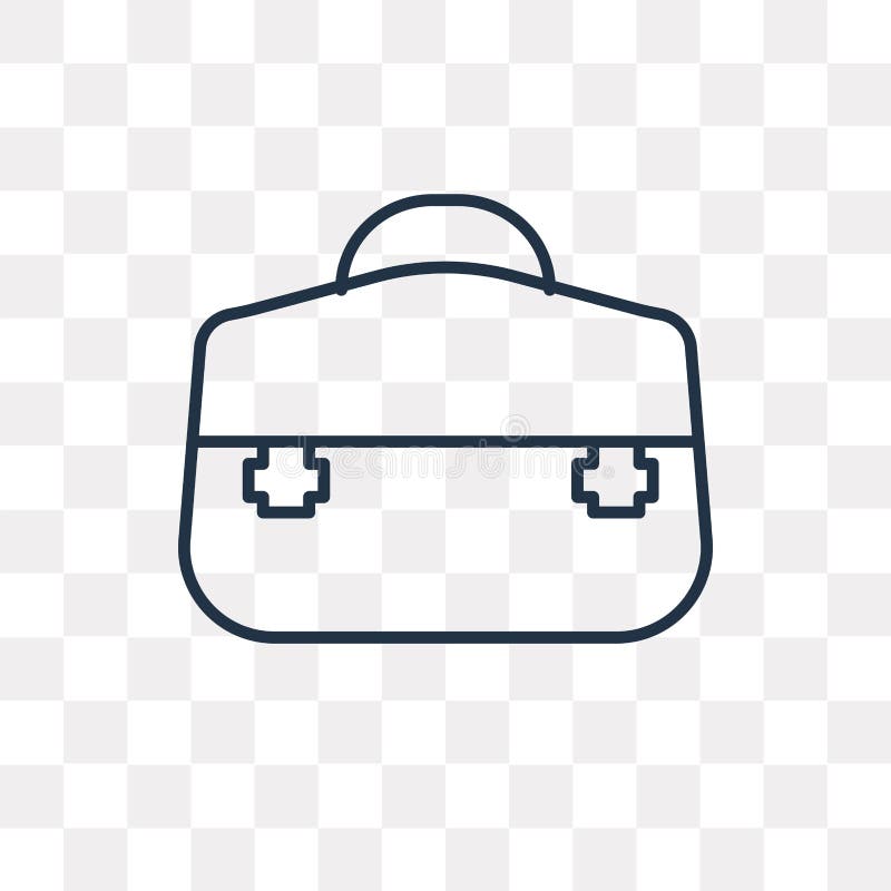 Briefcase Vector Icon Isolated on Transparent Background, Linear Stock ...