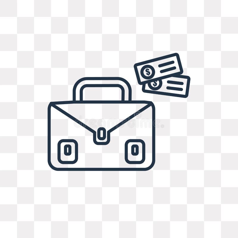 Briefcase Vector Icon Isolated on Transparent Background, Linear Stock ...