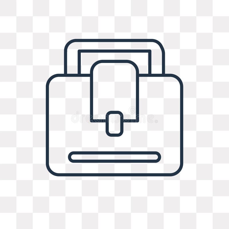 Briefcase Vector Icon Isolated on Transparent Background, Linear Stock ...