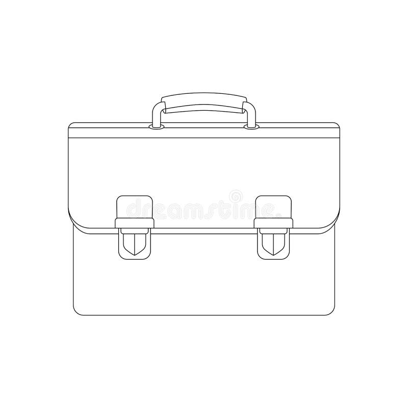 Briefcase Vector Illustration Lining Draw Front Stock Vector ...