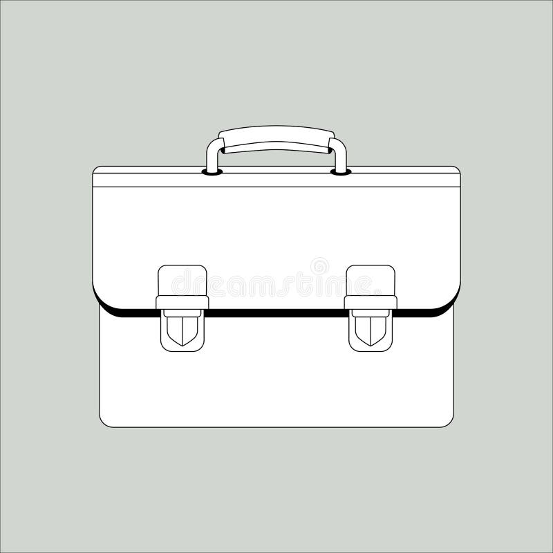 Briefcase Vector Illustration Lining Draw Front Stock Vector ...