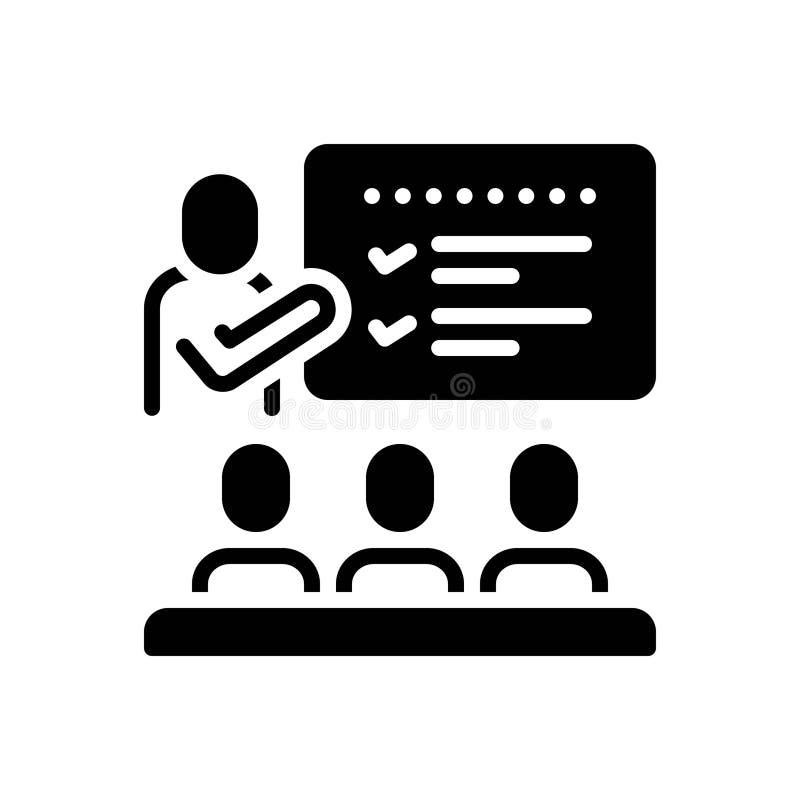 Black Solid Icon for Briefing, Instruction and Teaching Stock ...