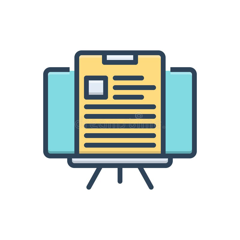 Color Illustration Icon for Briefing, Thesis and Paper Stock ...