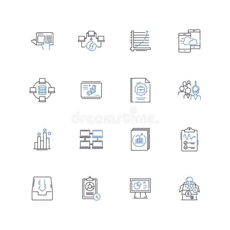 Briefing Line Icons Collection. Summary, Meeting, Instructions ...
