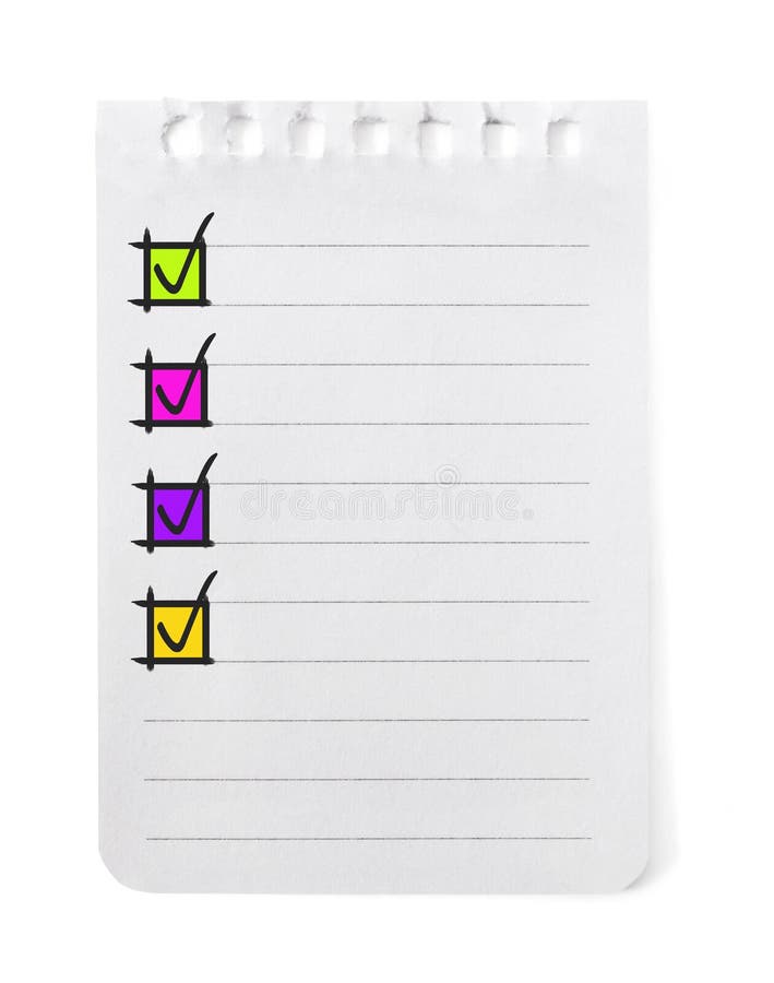 Briefpapier stockbild. Bild von checkliste, leer, häckchen - 22999555
