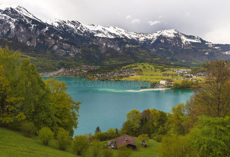 Brienz lake view stock image. Image of nature, peak - 117497143