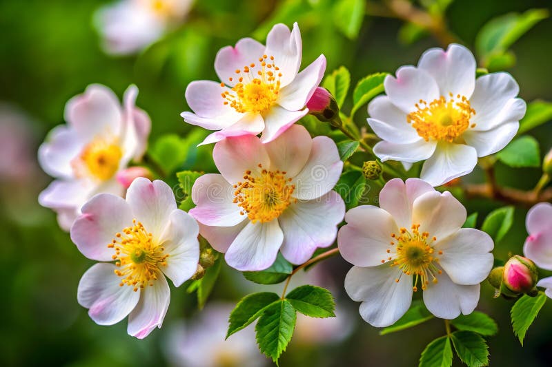 Brier Flowers with Copyspace Stock Illustration - Illustration of brier ...