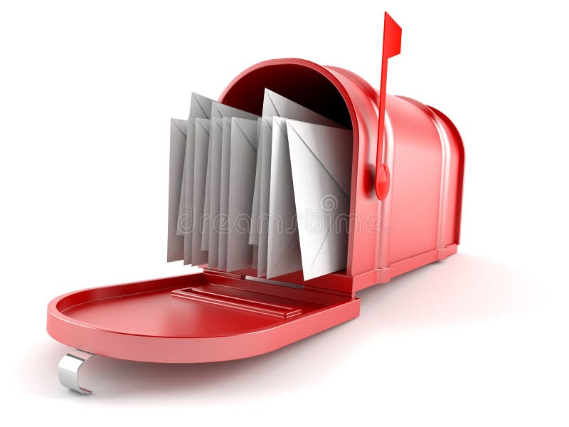 Brievenbus met brieven stock illustratie. Illustration of brieven ...