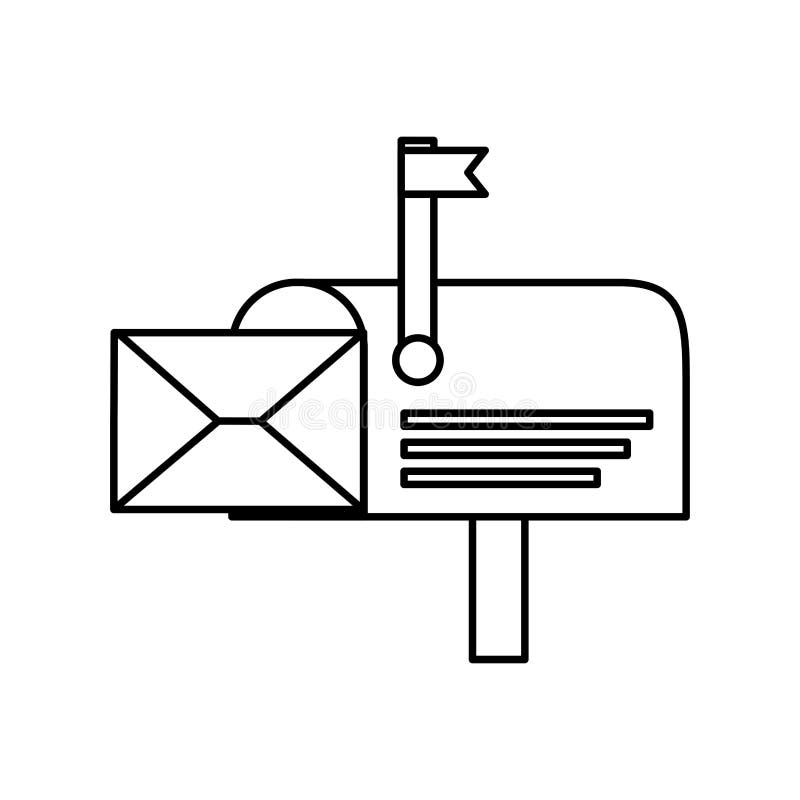 Brievenbus Post Geïsoleerd Pictogram Stock Illustratie - Illustration ...