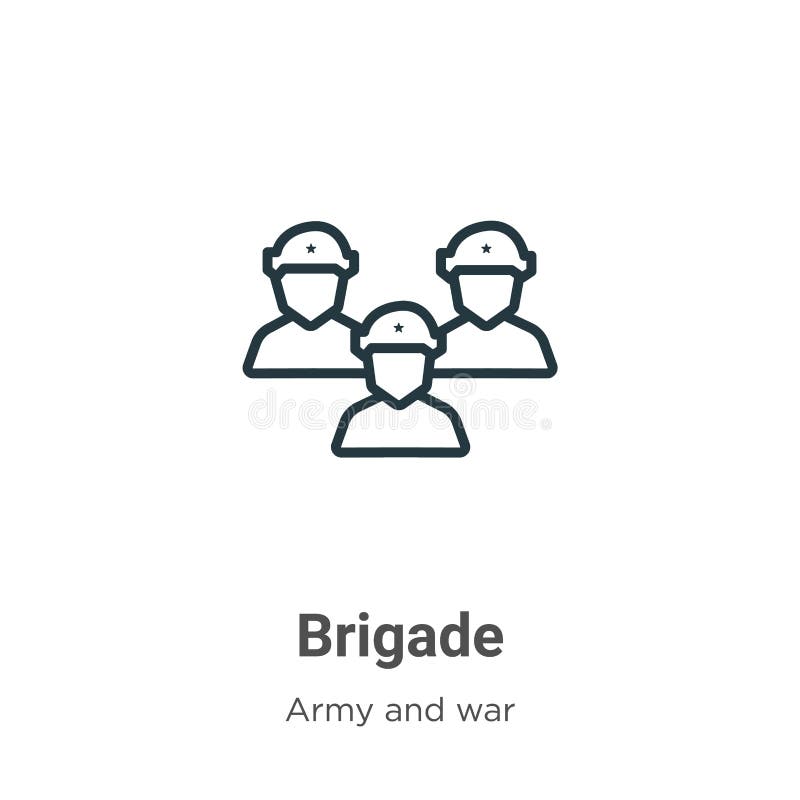 Brigade Outline Vector Icon. Thin Line Black Brigade Icon, Flat Vector ...