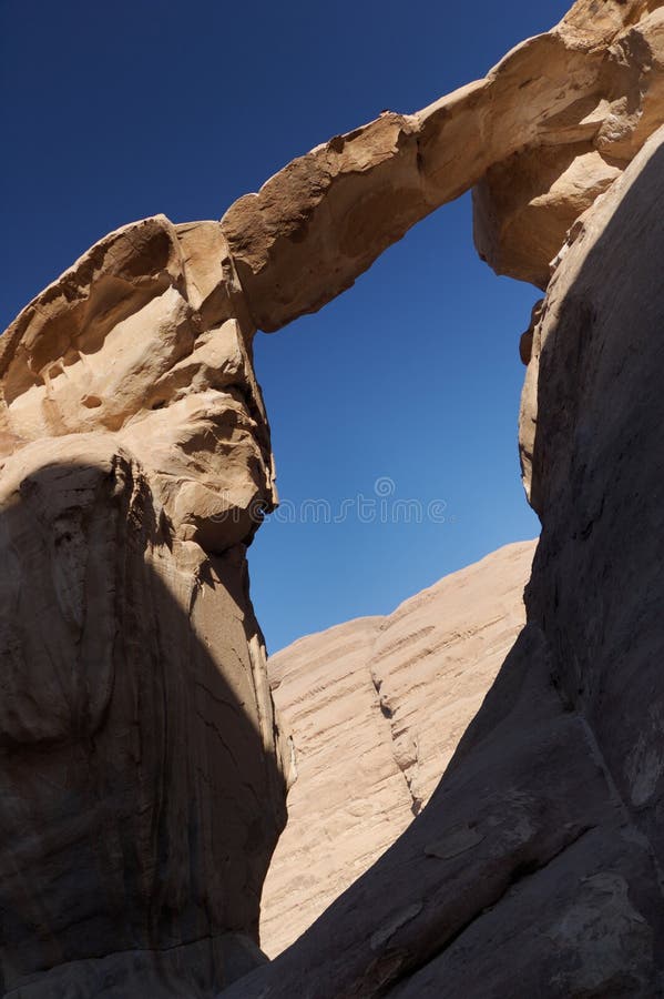 Burdah Arch in Wadi Rum, Jordan. Stock Image - Image of climbing ...