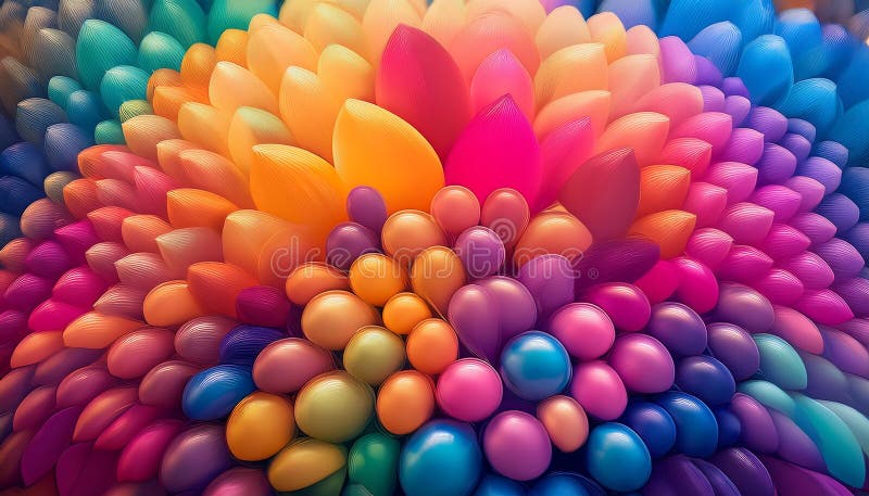 Bright Abstract Background of Circles Made of Colorful Balloons Stock ...