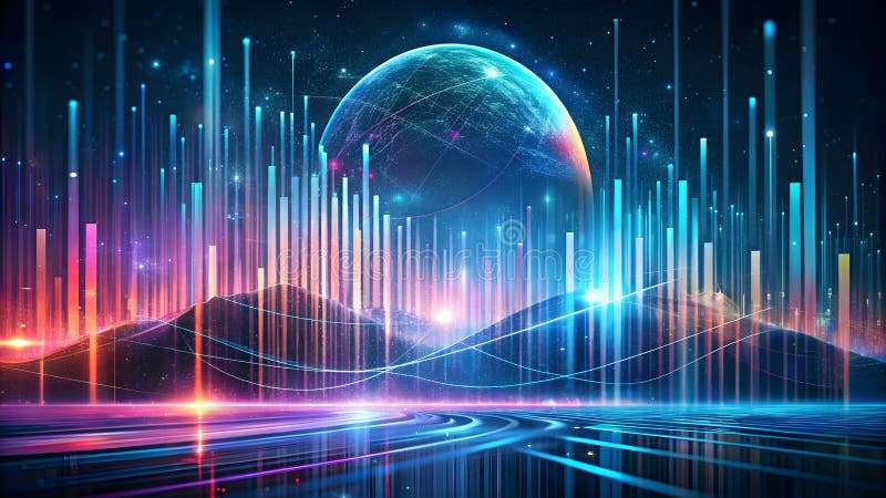 Bright Abstract Background with Digital Lines and Dots for Desktop ...