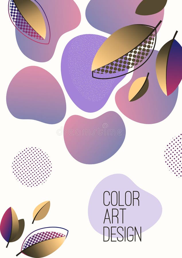 Bright Abstract Background, Fluid Gradient Shapes, Creative Leaves ...