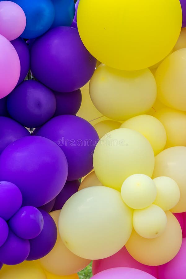 Bright Abstract Background of Jumble of Rainbow Colored Balloons ...