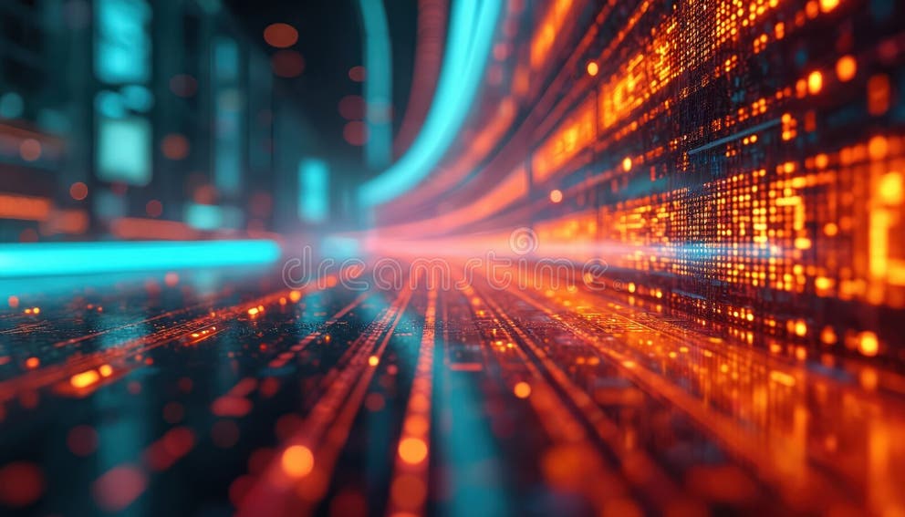 Bright Abstract Background Representing Future Tech. Digital Art with ...