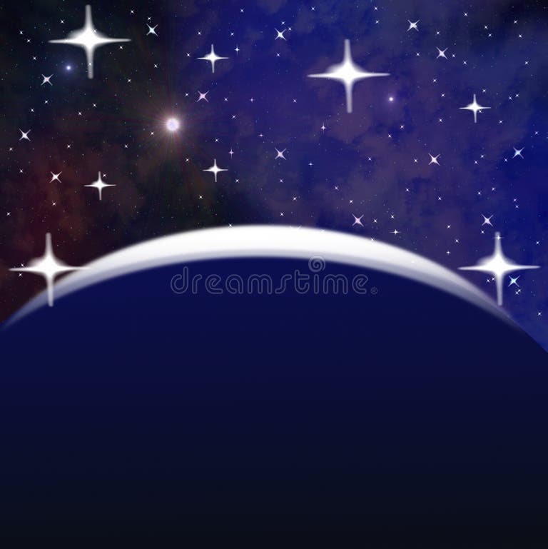 Bright Abstract Celestial Landscape , Collage Stock Illustration ...