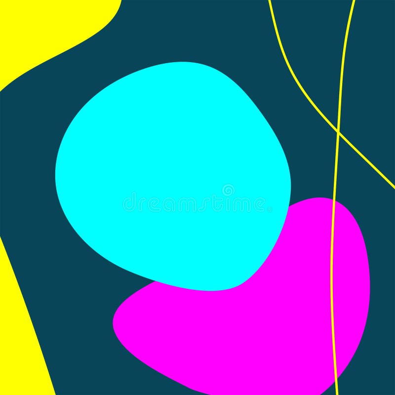 Bright Abstract Collage with Organic Shapes. Neon Colors Stock Vector ...