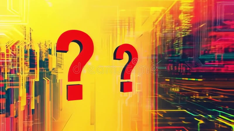 Bright Abstract Design Featuring Question Marks in a Vibrant Digital ...