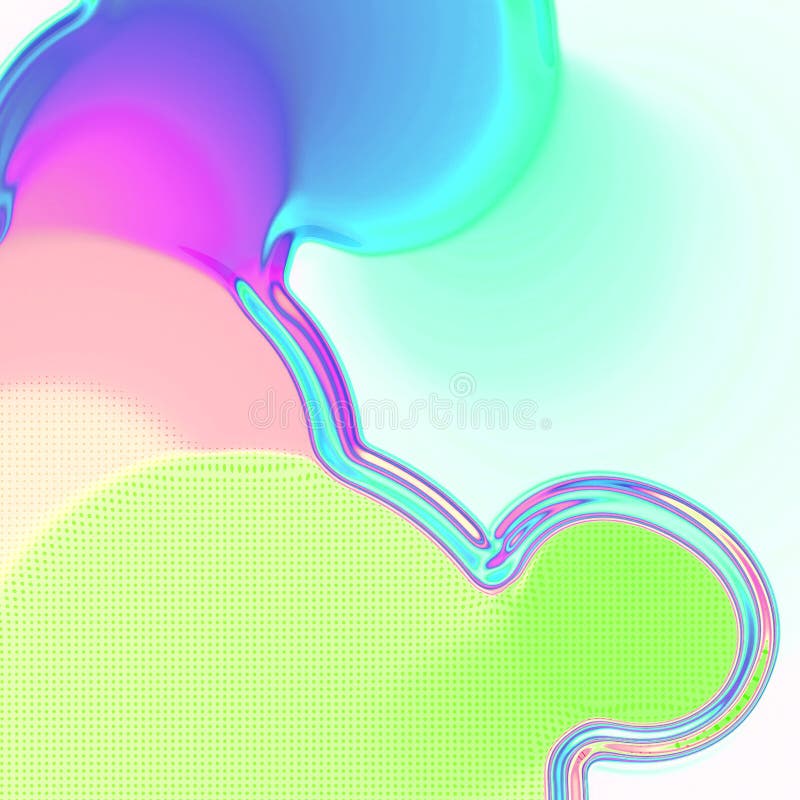 Bright Abstract Digital Illustration with an Organic Flowing Pattern of ...