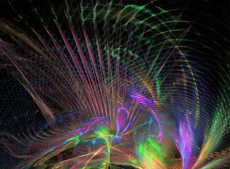 Bright Abstract Drawing Colored Grid on a Black Background, Design, Art ...