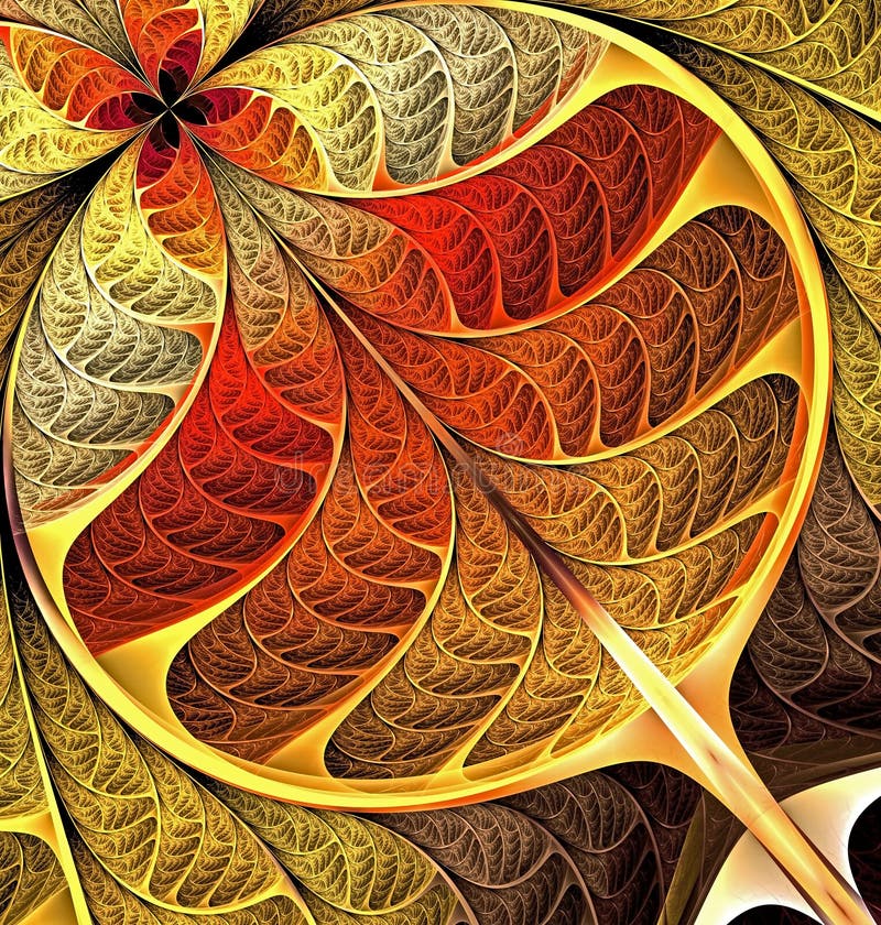 Bright Multi-color Abstract Fractal Background of Circles and Geometric ...