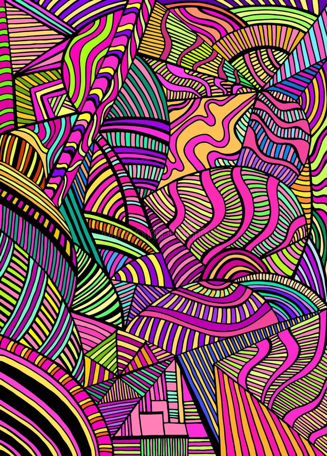 Bright Abstract Geometric Shapes from Triangles, Ellipses with Many ...