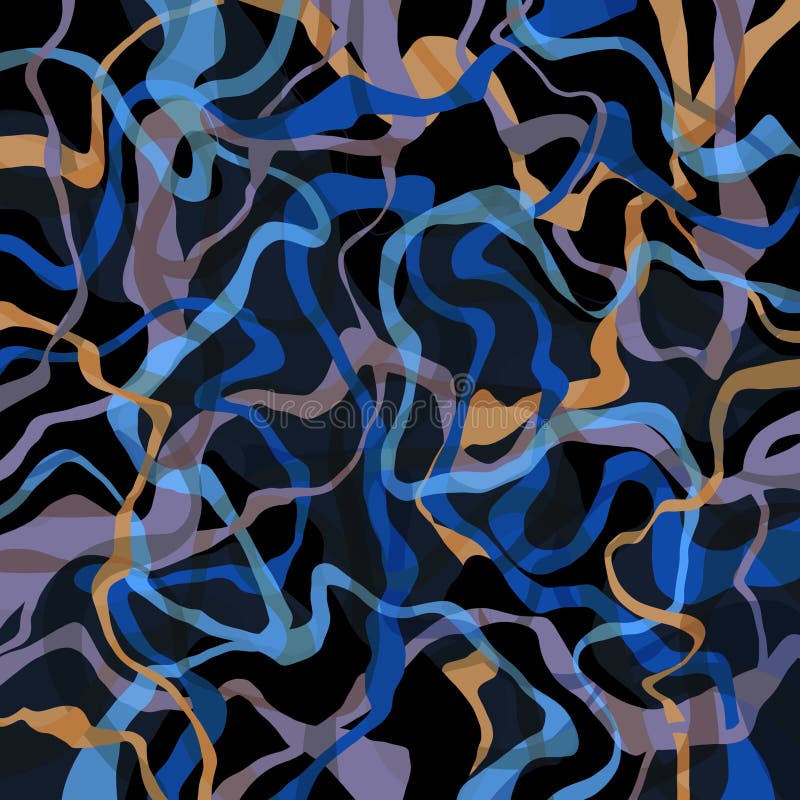 Bright Abstract Geometric Pattern with Wavy Curving Lines in Limited ...