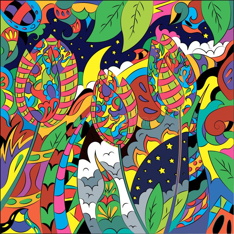 Bright Abstract Illustration on a Free Theme. Surreal Fantasy Vector ...