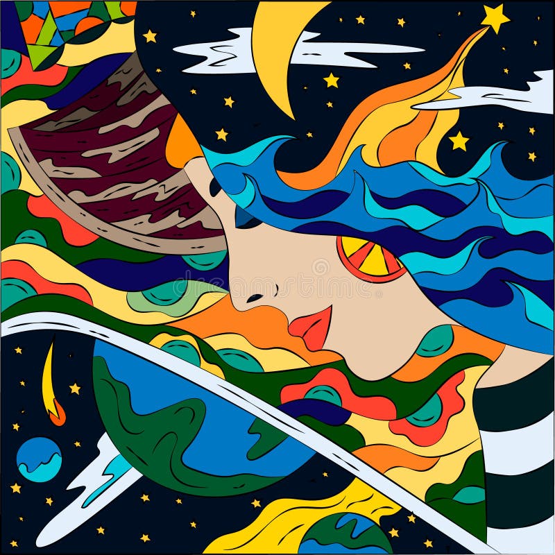 Bright Abstract Illustration on a Free Theme. Surreal Fantasy Vector ...