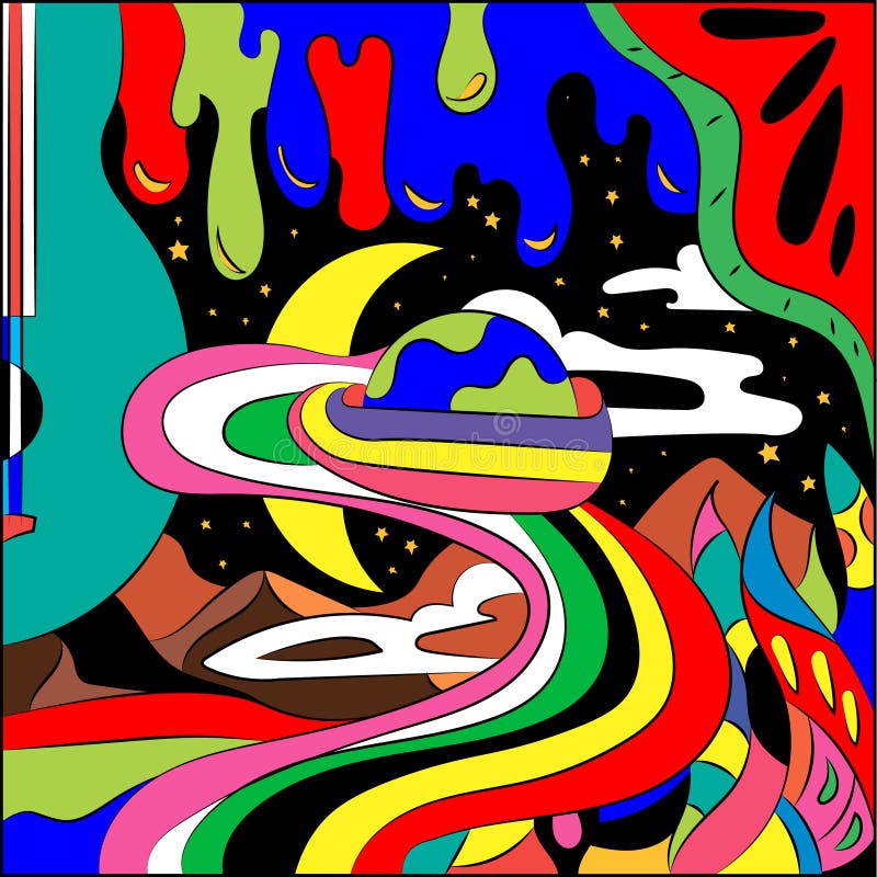 Bright Abstract Illustration on a Free Theme. Surreal Fantasy Vector ...