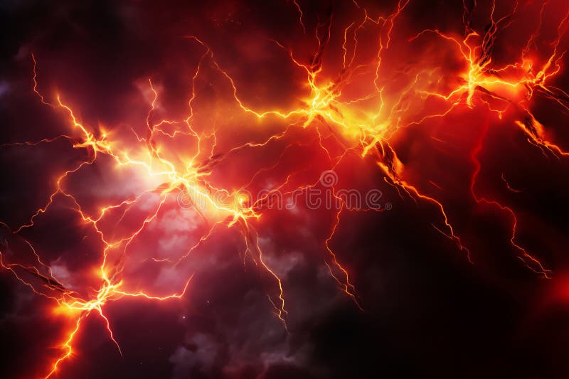 Bright Abstract Lightning in the Sky. Colorful Flash of Explosion in ...