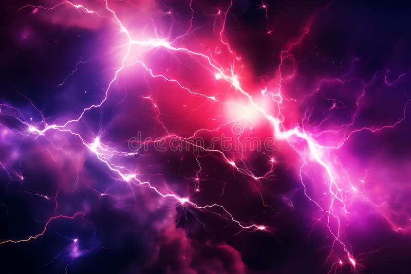 Bright Abstract Lightning in the Sky. Colorful Flash of Explosion in ...