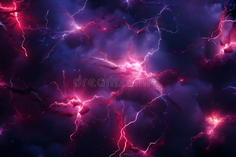Bright Abstract Lightning in the Sky. Colorful Flash of Explosion in ...