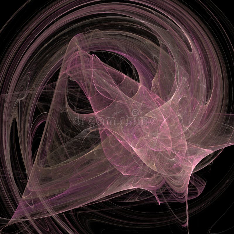 Bright Abstract Linear Background, Pink Digital Drawing on Black ...