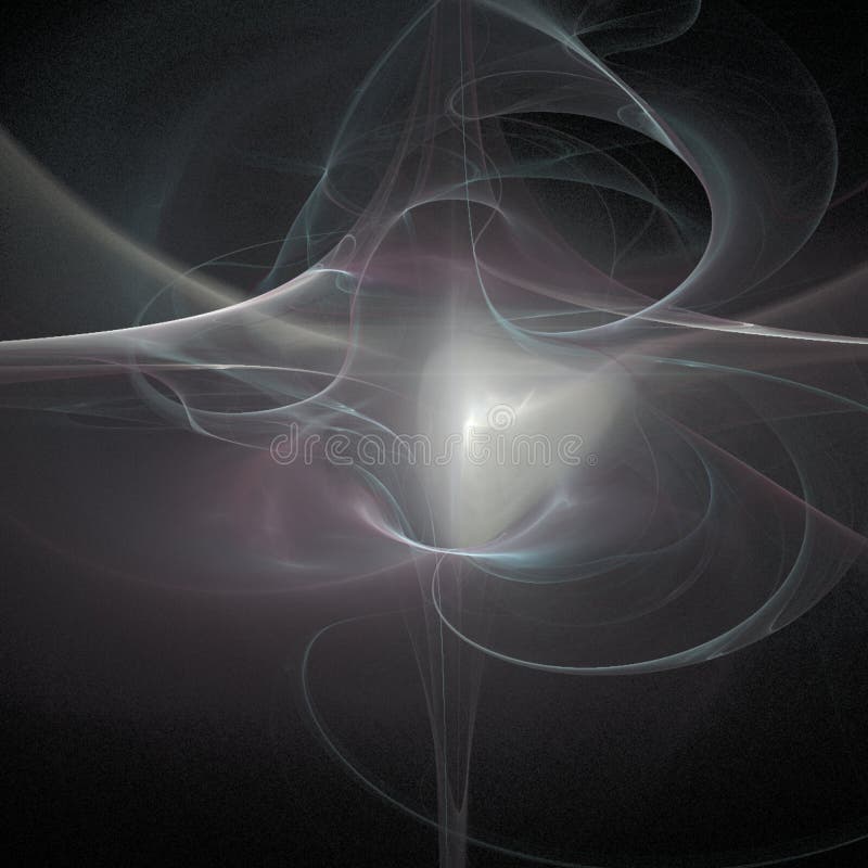 Bright Abstract Linear Background, White Digital Drawing on Black ...