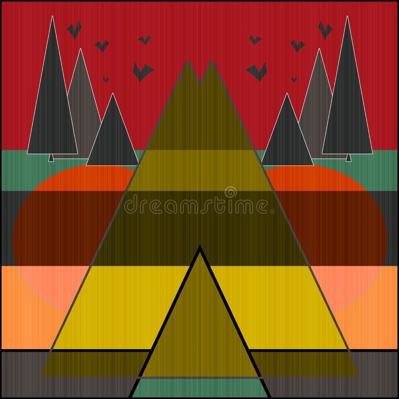 Abstract Rectangle Sunset stock illustration. Illustration of horizon ...