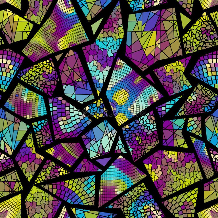 Bright Abstract Mosaic Seamless Pattern. Vector Background. Endless ...