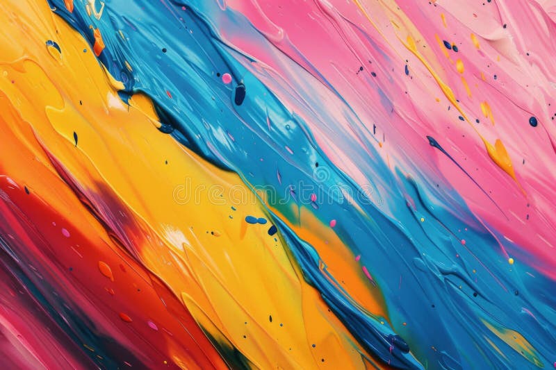 Bright Abstract Painting with Colorful Lines Stock Photo - Image of ...