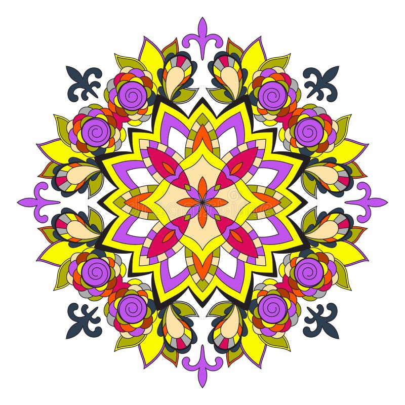 Bright Abstract Pattern, Mandala. Stock Vector - Illustration of ...