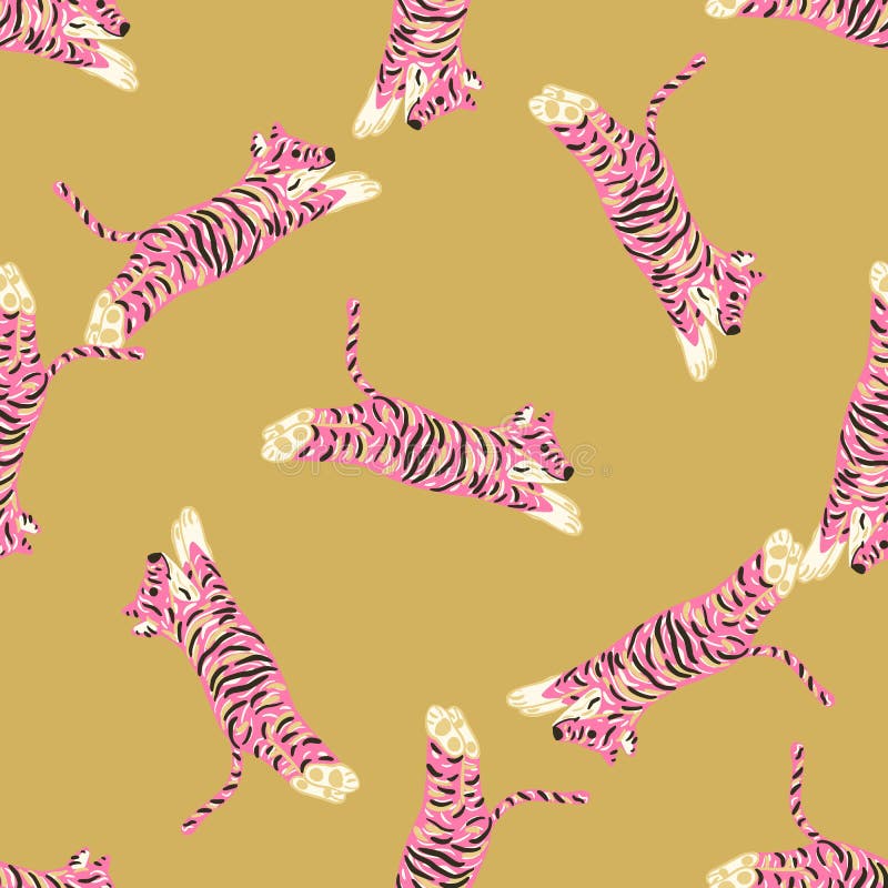 Pink Tiger Leather Print. Geometric Abstract Stock Illustration ...