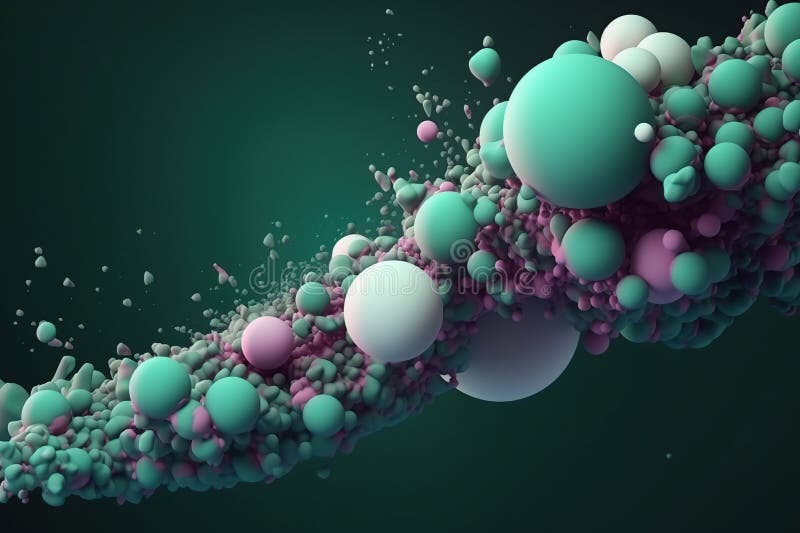 Bright Abstract Polygonal Particles on a Green Background Made with ...