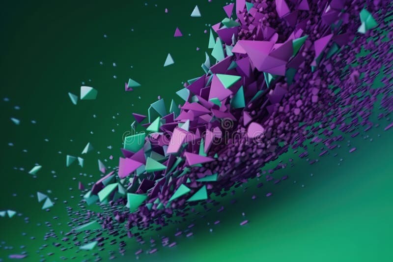 Bright Abstract Polygonal Particles on a Green Background Made with ...