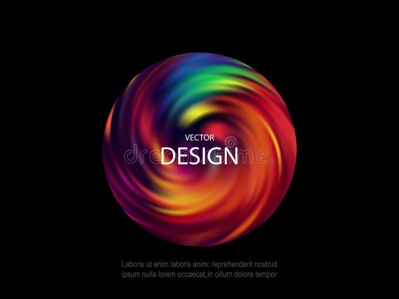 Bright Abstract Poster Design. Rainbow Circular Vortex, Modern Design ...