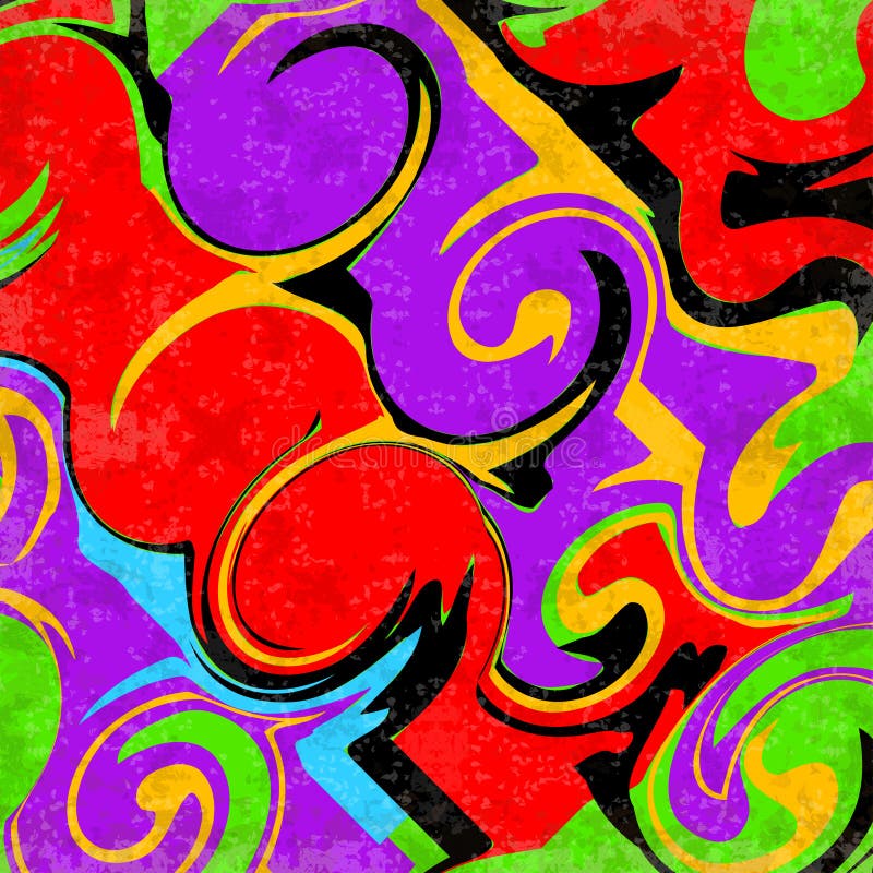 Bright Abstract Psychedelic Grunge Effect Vector Illustration Stock ...